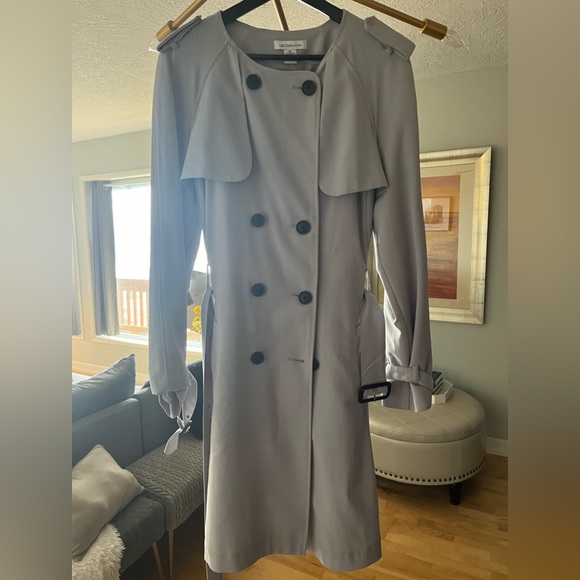 Liz Claiborne | Jackets & Coats | Light Bluegrey Trenchcoat Perfect For ...